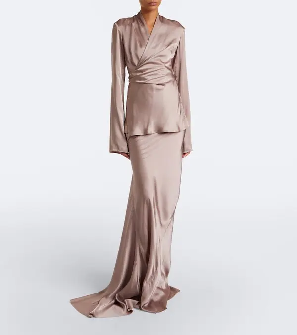 Rick Owens Laura Draped Satin Top