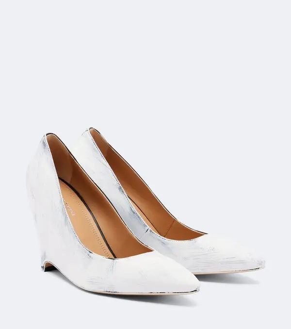 MAISON MARGIELA Leather Wedge Pumps - White