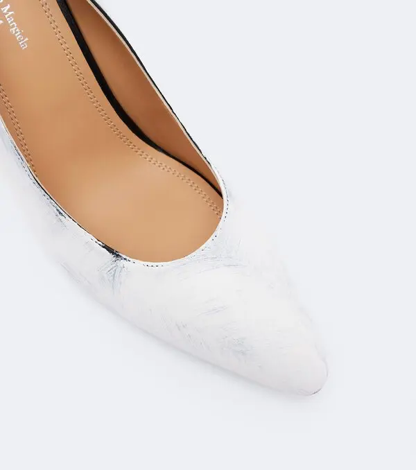 MAISON MARGIELA Leather Wedge Pumps - White