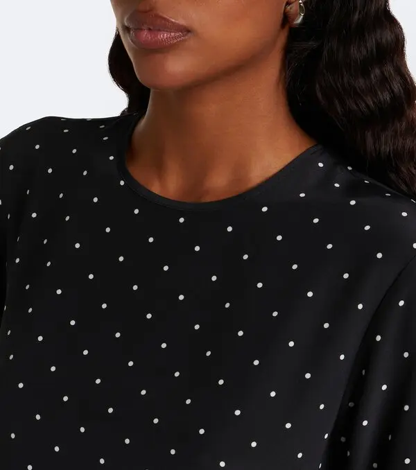Asceno Larissa Polka-dot Silk Minidress
