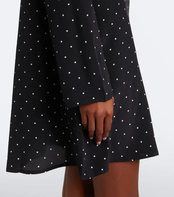 Asceno Larissa Polka-dot Silk Minidress