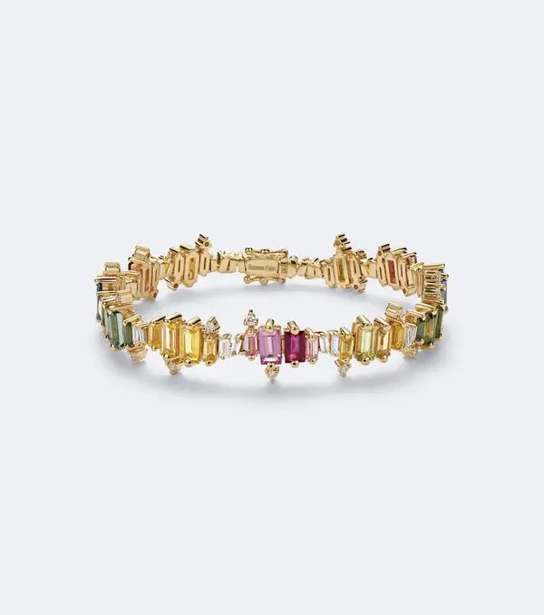 SUZANNE KALAN Bold Burst 18kt Bracelet With Sapphires And Diamonds - Gold