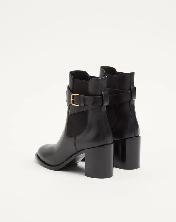 Valentino Garavani Vlogo Embossed Calfskin Ankle Boot 75mm