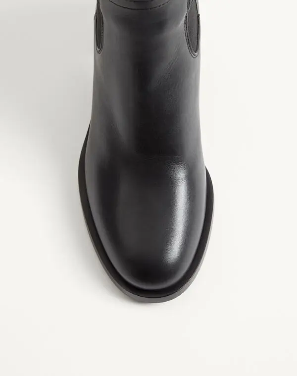 Valentino Garavani Vlogo Embossed Calfskin Ankle Boot 75mm