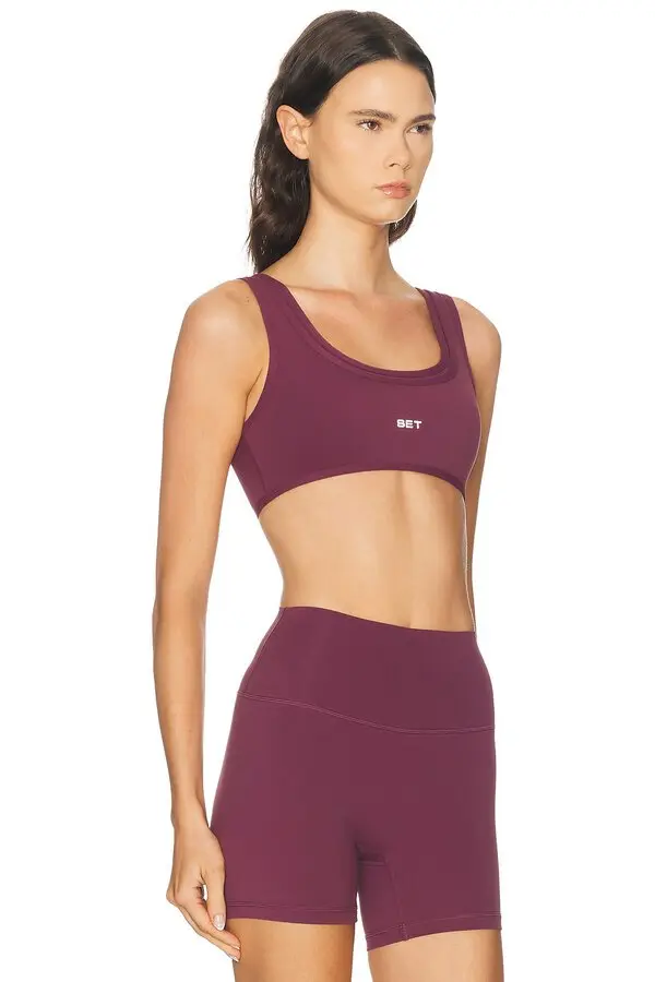 SET ACTIVE Breathe Layer Scoop Bra - Mulberry