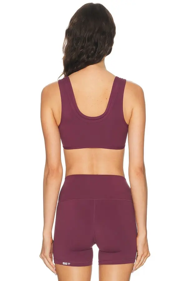SET ACTIVE Aeraline Breathe Layer Scoop Bra In Purple - Mulberry