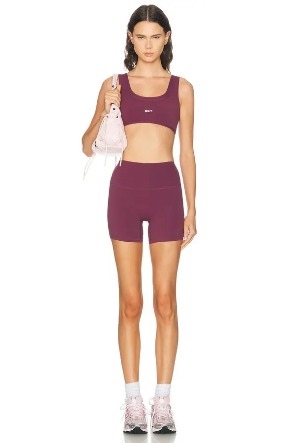 SET ACTIVE Aeraline Breathe Layer Scoop Bra In Purple - Mulberry