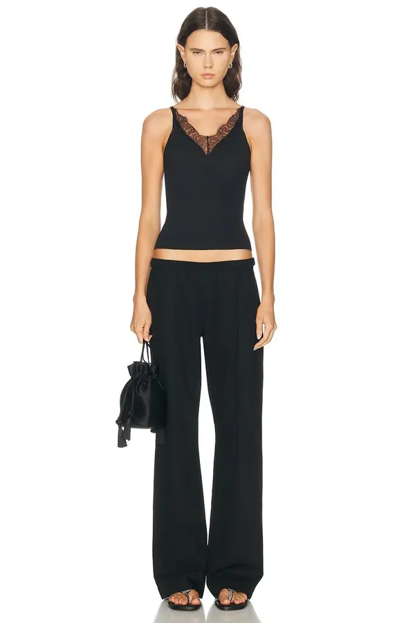 NILI LOTAN Aronia Ribbed Knit Tank Top