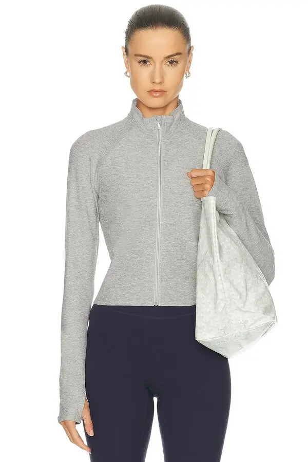 Beyond Yoga Spacedye High Definition Zip-up Jacket - Silver Mist