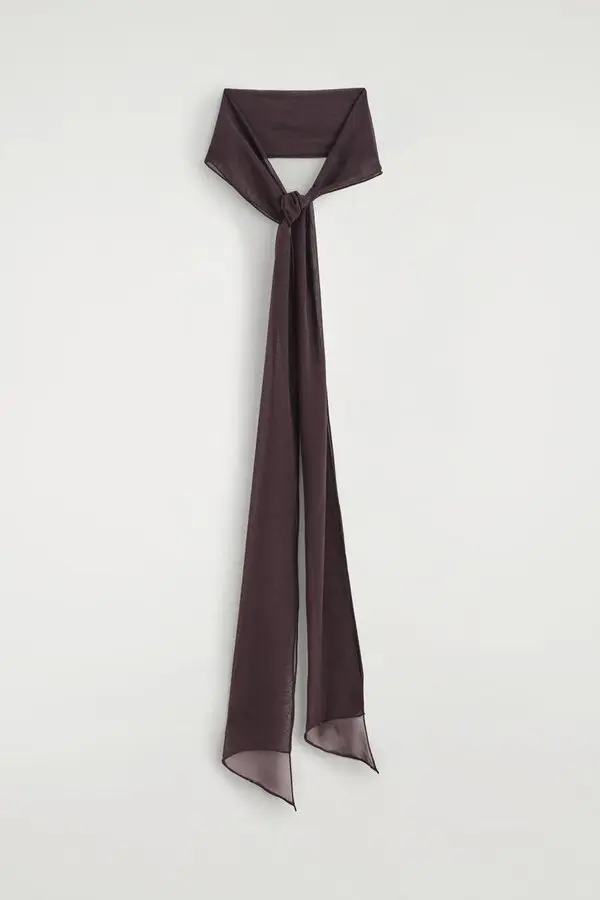 Cos Sheer Silk Scarf - Brown
