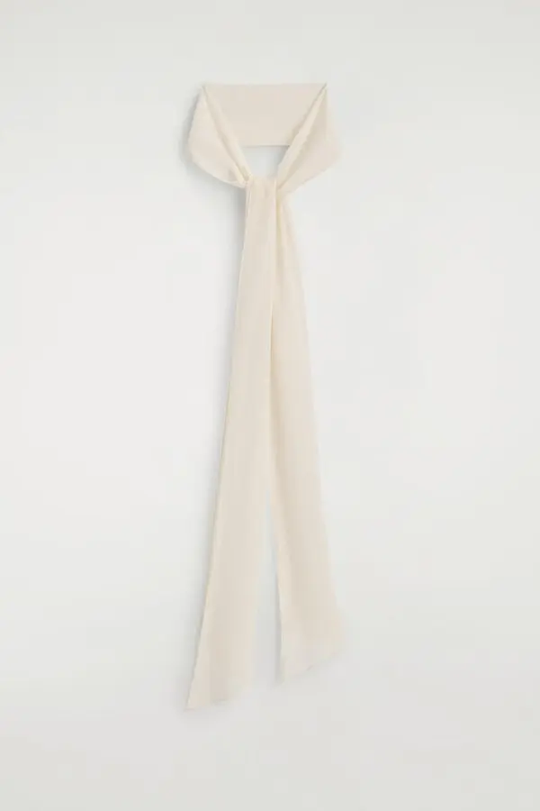 Cos Sheer Silk Scarf - White