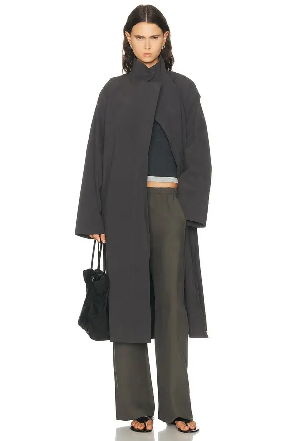 ST. AGNI Technical Cotton Cocoon Coat - Iron Glaze