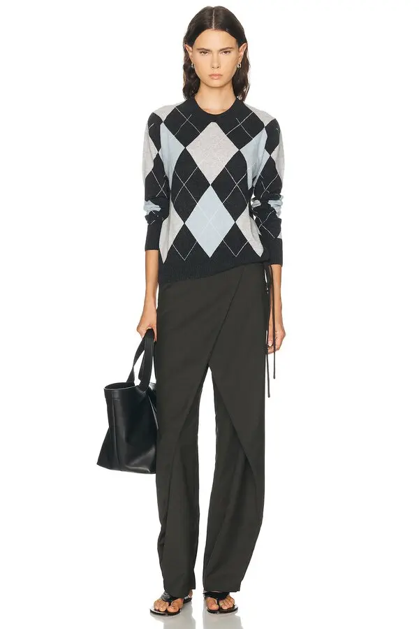 Enza Costa Cashmere Argyle Sweater
