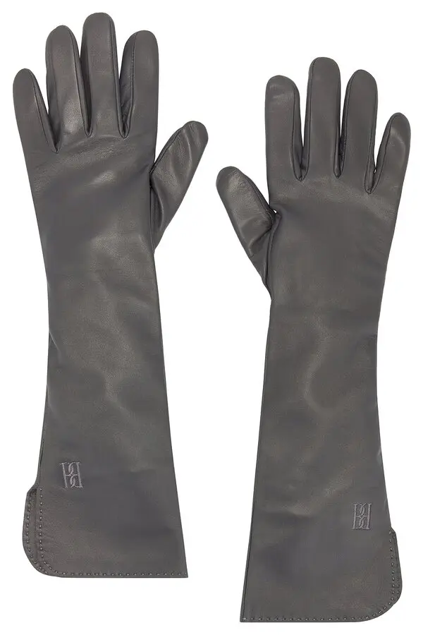 BY MALENE BIRGER Gemilo Leather Gloves - Brushed Grey