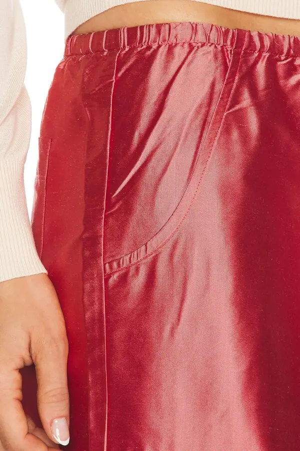 Donni. The Taffeta Drawstring Cargo Pant - Rhubarb