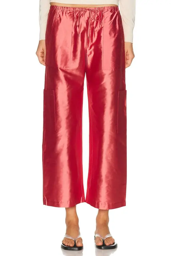 Donni. The Taffeta Drawstring Cargo Pant