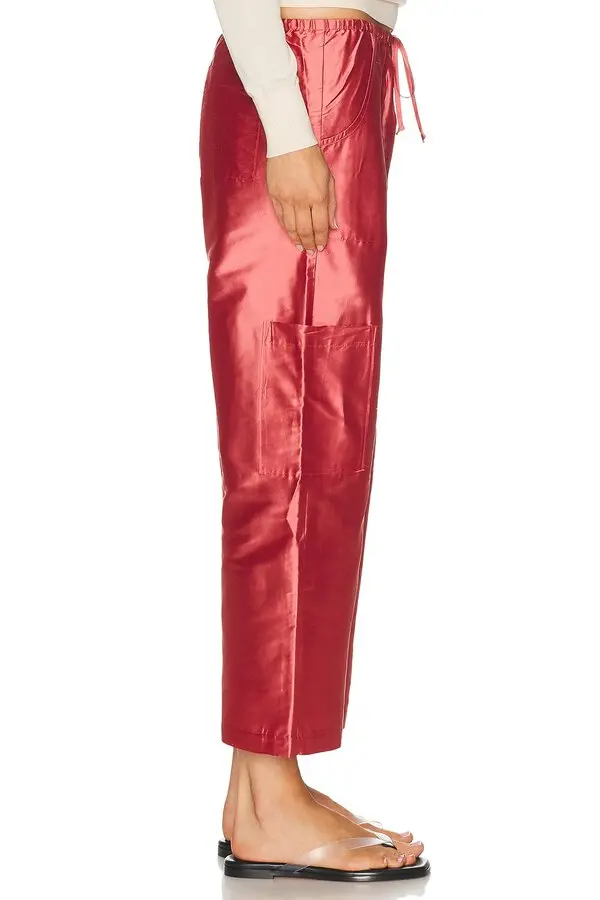 Donni. The Taffeta Drawstring Cargo Pant