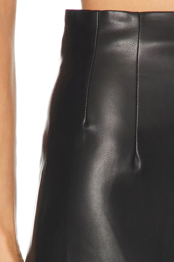Enza Costa Leather High Waist Curve Skirt