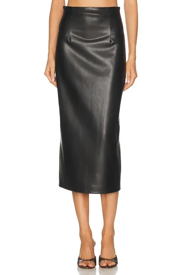 Enza Costa Leather High Waist Curve Skirt
