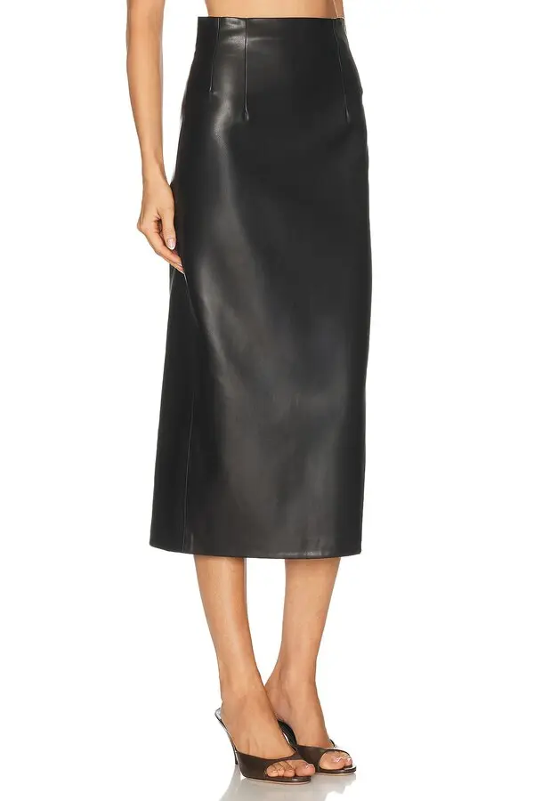 Enza Costa Leather High Waist Curve Skirt