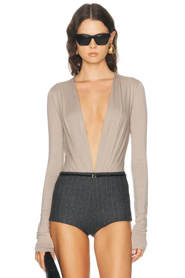 Andamane Zelda Deep V Neck Bodysuit