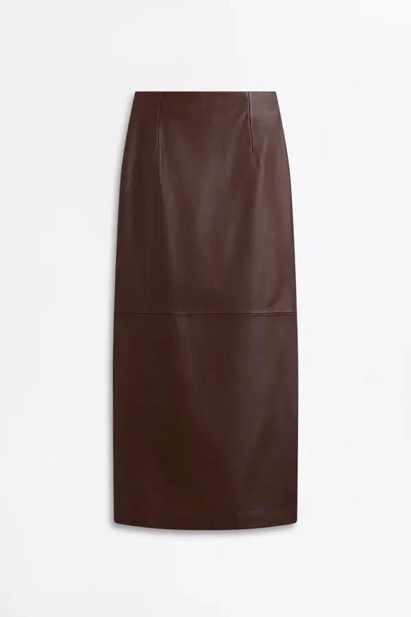 Scanlan Theodore Leather Pencil Skirt - Spice