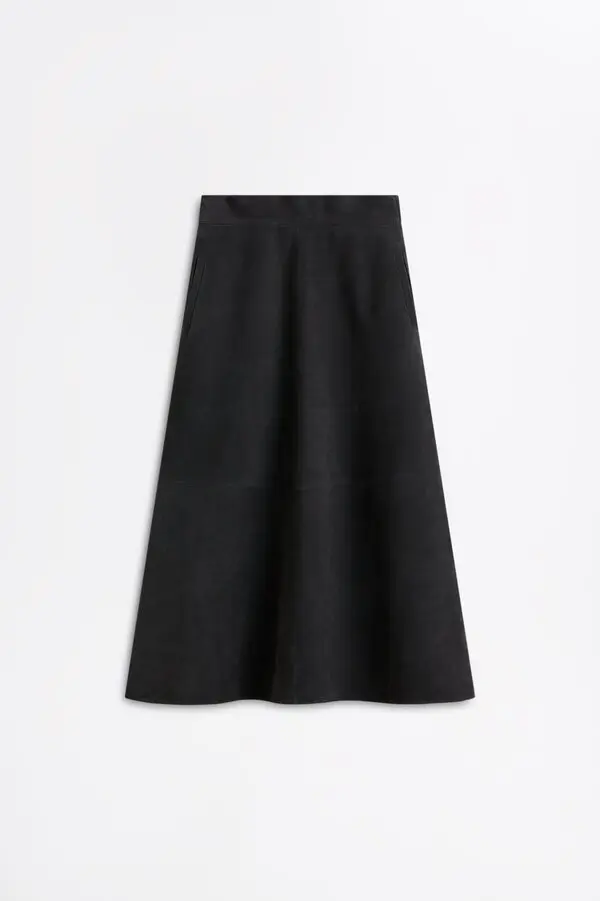 Scanlan Theodore Nubuck Long Skirt - Anthracite