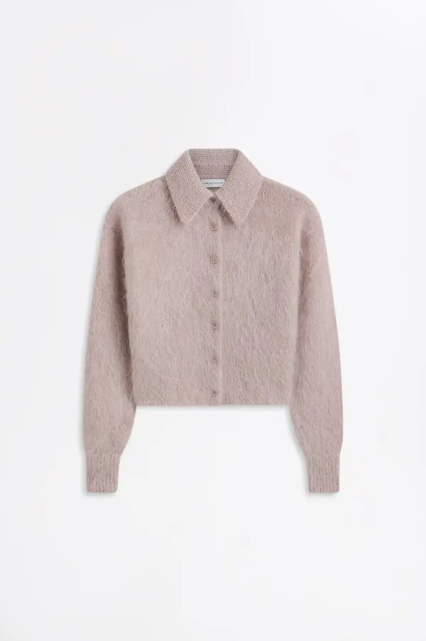 Scanlan Theodore Brushed Mohair Shirt Cardigan - Mink