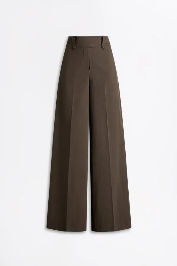 Scanlan Theodore Cotton Twill Cargo Waist Trouser - Cigar