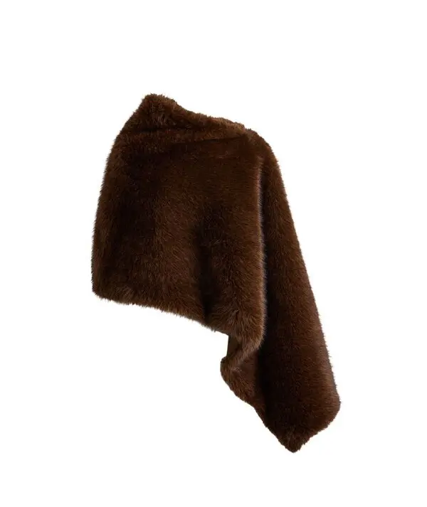 Scanlan Theodore Faux-fur Cape Wrap - Spice