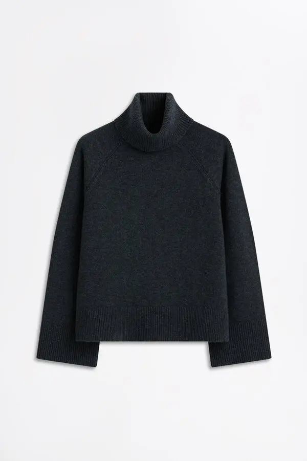 Scanlan Theodore Cashmere Wool Soft Turtle Neck - Pepper