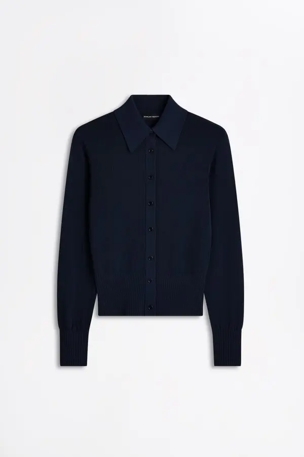 Scanlan Theodore Pleat Shirt Cardigan - Navy
