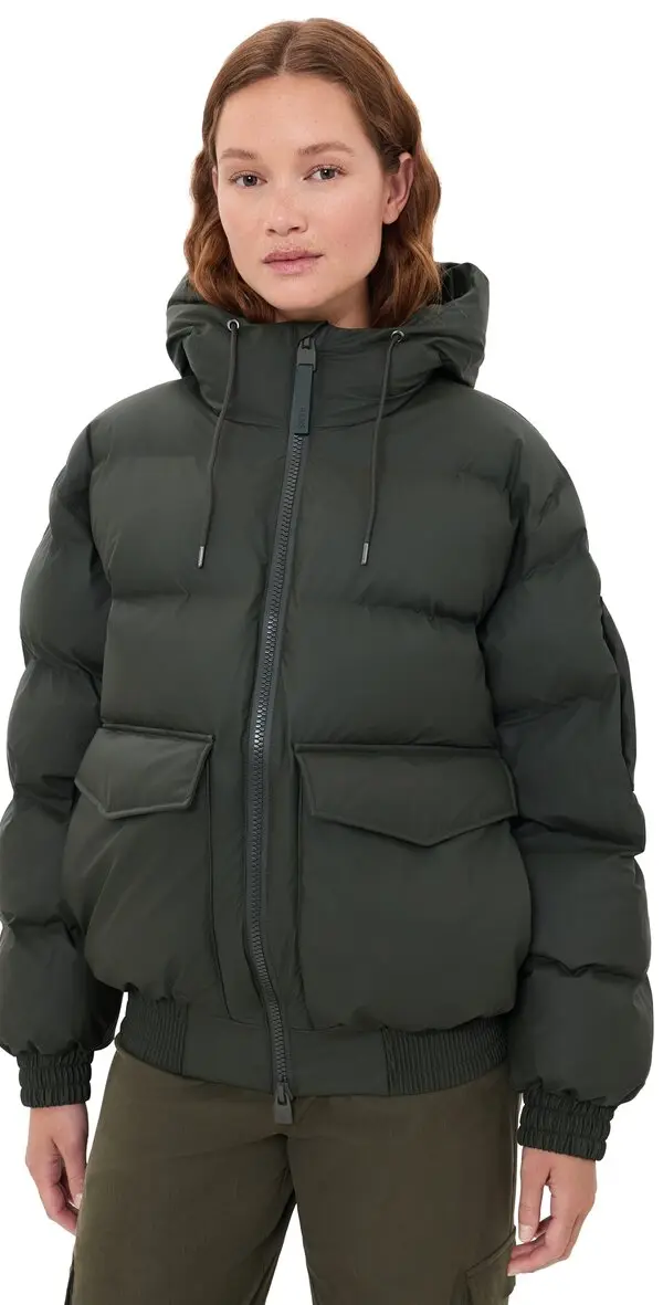 Rains Alta Bomber Puffer Jacket - Green