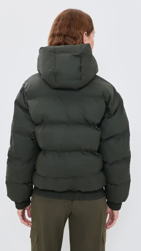Rains Alta Bomber Puffer Jacket With Drawstring Hood