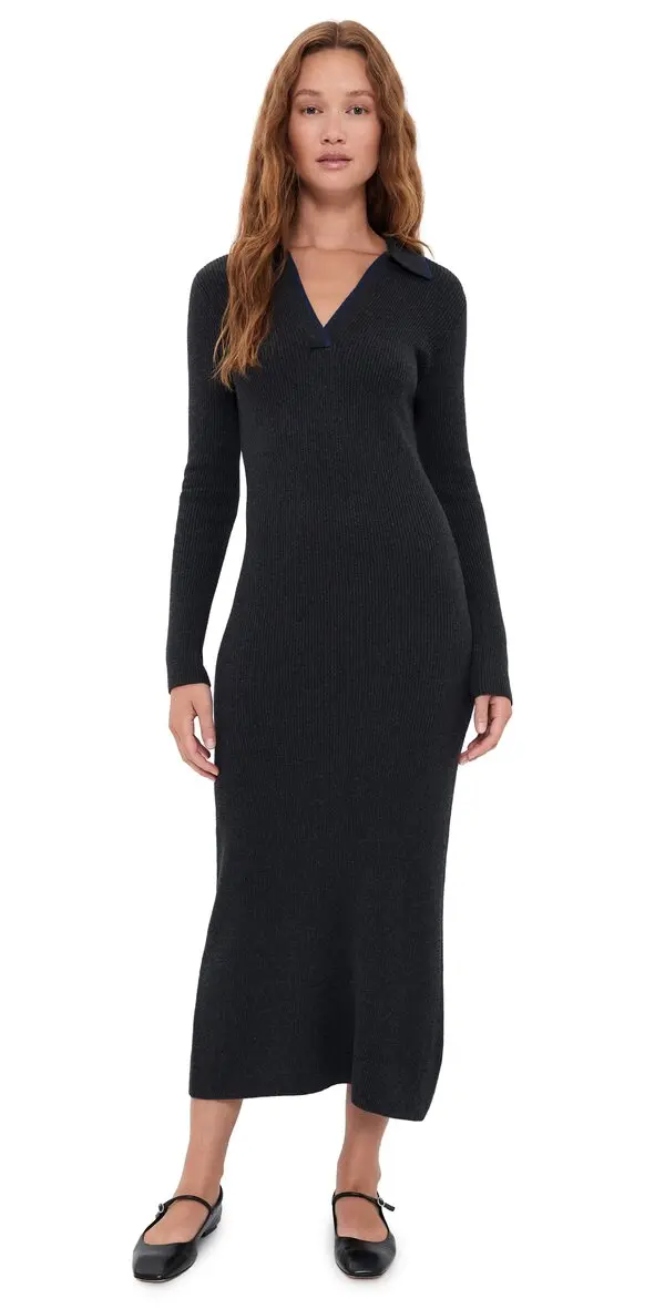 Faherty Brand Throwback Sweater Dress - Charcoal