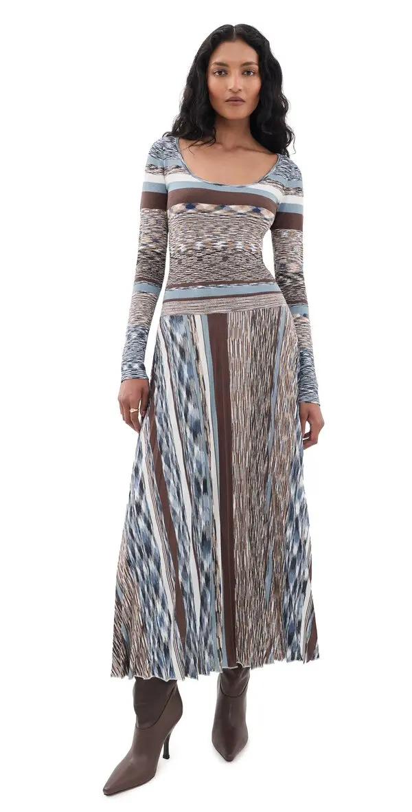 Cara Cara Marlow Dress - Blue Brown Multi