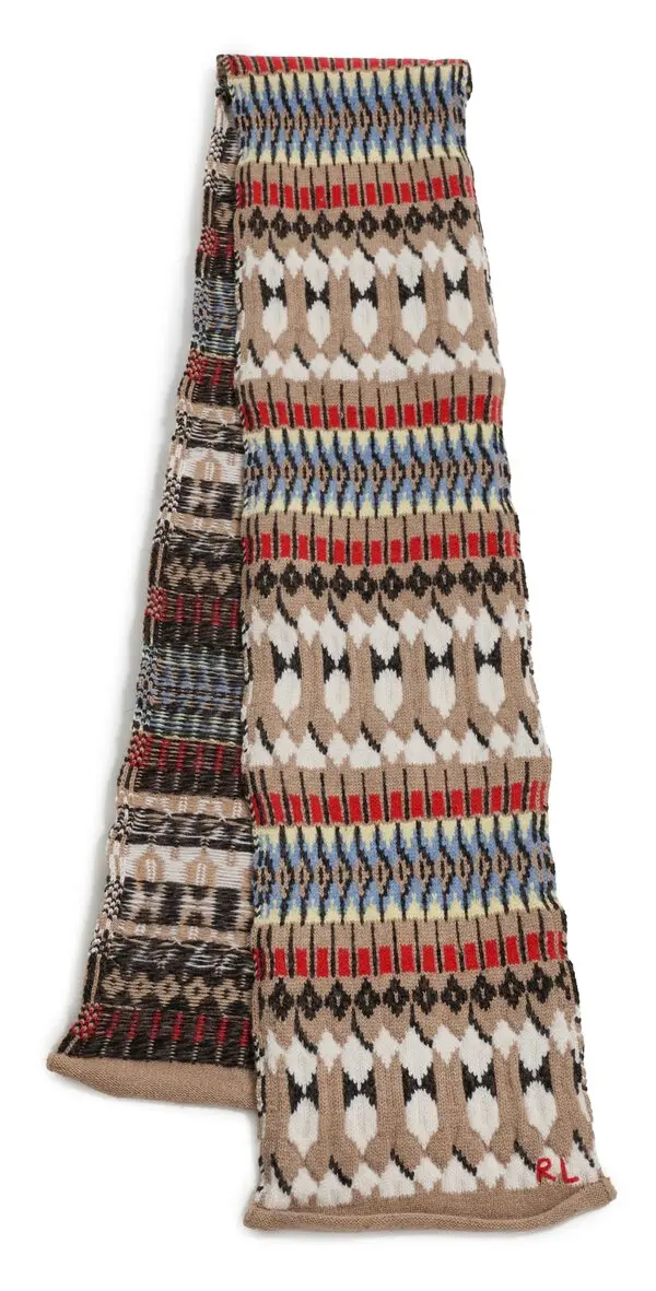 Polo Ralph Lauren Chunky Fair Isle Scarf - Camel
