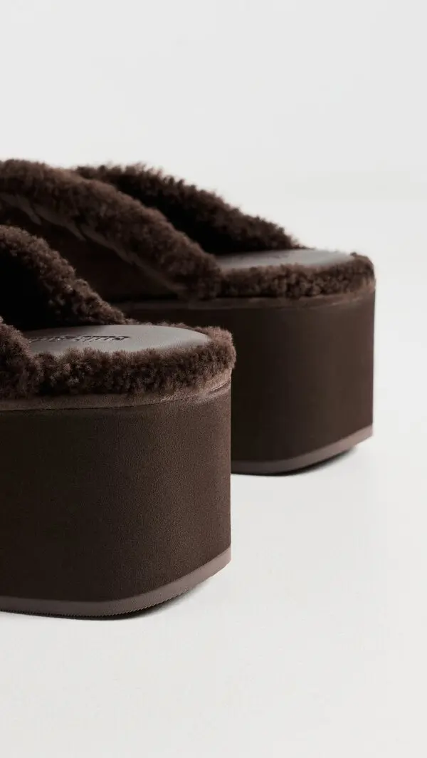 Cult Gaia Tazz Shearling Mules