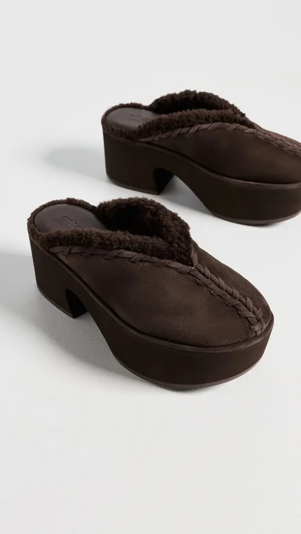 Cult Gaia Tazz Shearling Mules