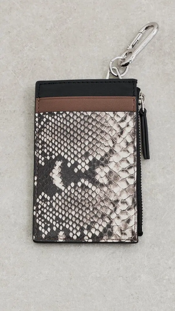 Veronica Beard Snake Embossed Zip Card Holder
