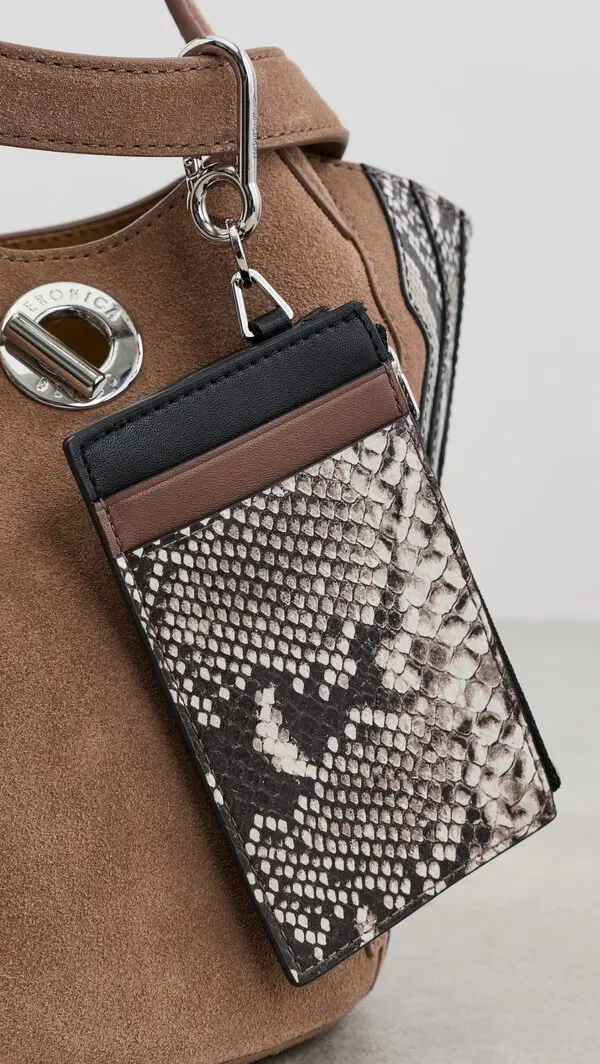Veronica Beard Snake Embossed Zip Card Holder