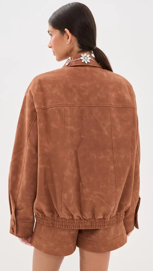 LEO LIN Astrid Embellished Vegan Suede Jacket