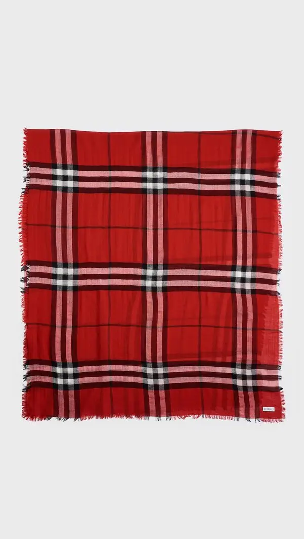 Burberry Wide Check Wool Scarf