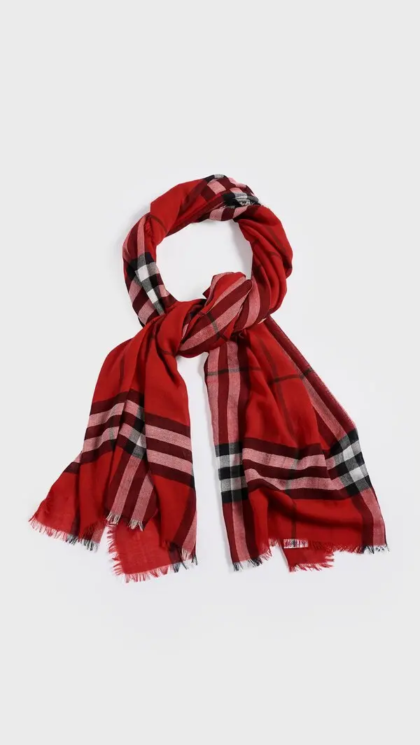 Burberry Wide Check Wool Scarf