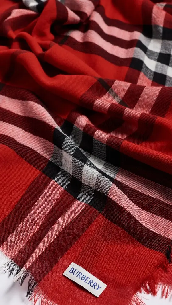 Burberry Wide Check Wool Scarf
