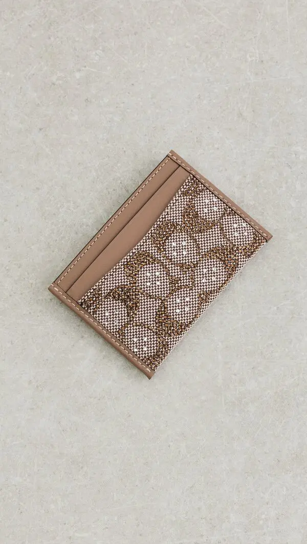 COACH Crystal Signature Jacquard Essential Card Case