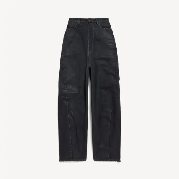 Balenciaga High Waist Barrel Twisted Seam Pants - Black