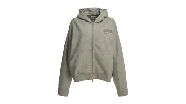 GANNI Zipper And Logo Sweatshirt - Grey