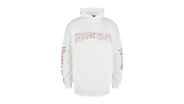 Balenciaga Dyi Metal Outline Metal Hoodie - White/red