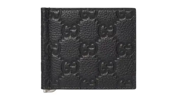 Gucci Gg Imprint Money Clip Wallet - Black